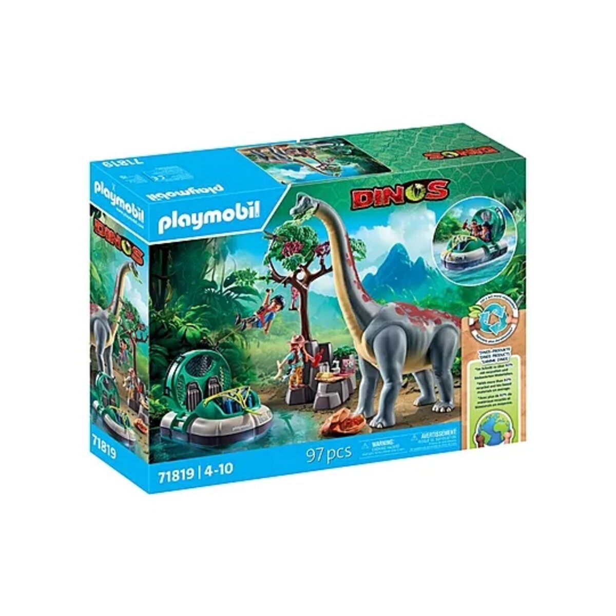 PLAYMOBIL® 71819 Dinos Brachiosaurus-Begegnung mit Luftkissenboot ...