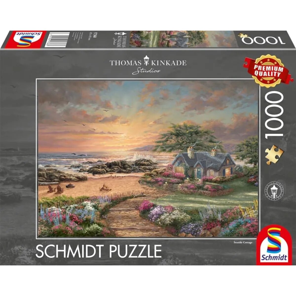 Schmidt Spiele Puzzle - Thomas Kinkade Studios: Seaside Cottage, 1000 – GONGOLL Freizeit-Fachmärkte